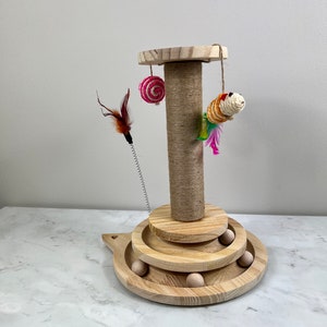 Cat Ball Batting Tower, Interactive Fluffy Toy Ball Cat Furniture, Gift ...