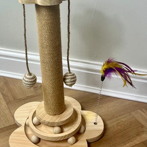 Cat Ball Batting Tower, Interactive Fluffy Toy Ball Cat Furniture, Gift ...