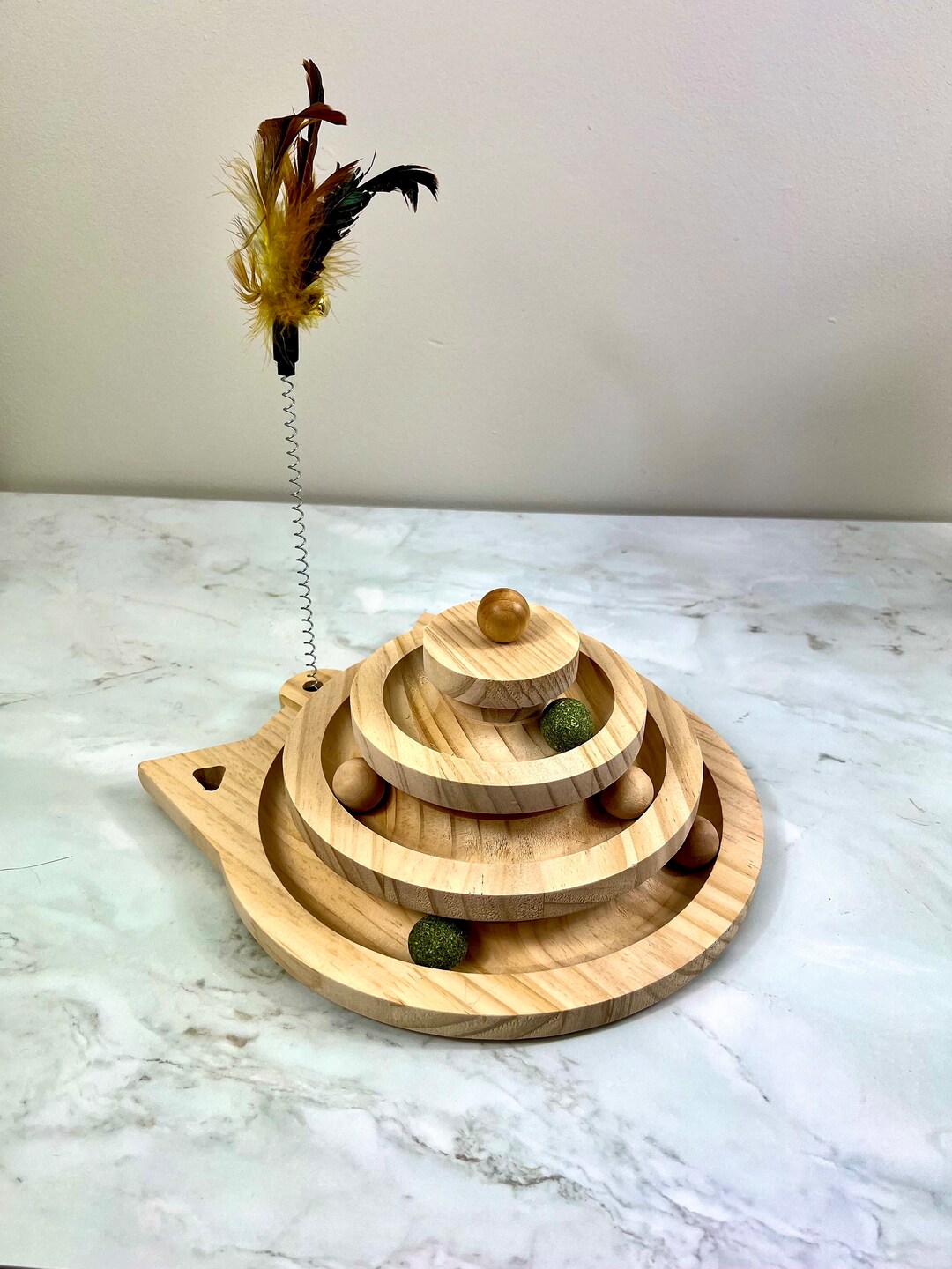 Cat Ball Batting Tower, Interactive Fluffy Toy Ball Cat Furniture, Gift ...