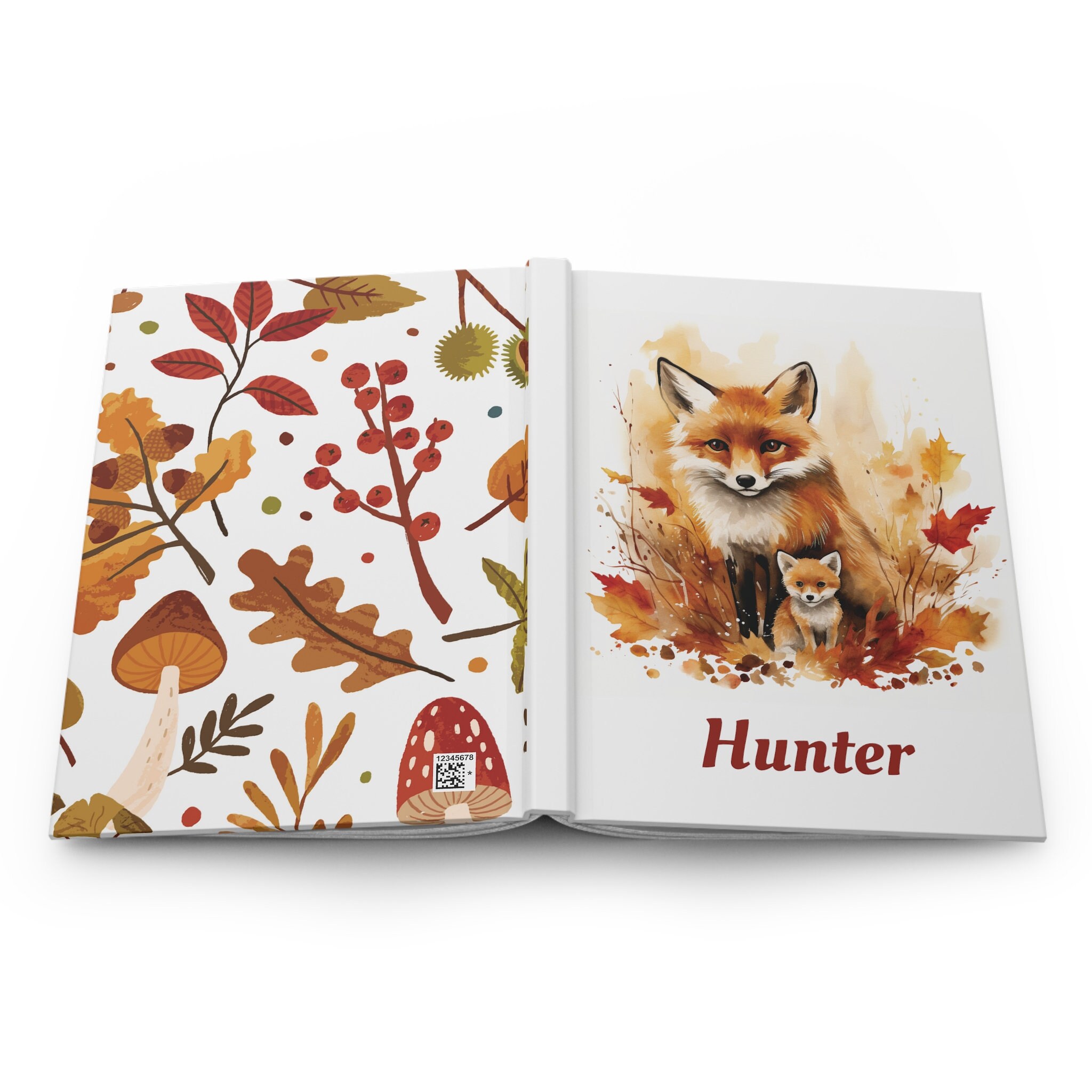 Red Fox Personalized Hardcover Journal Fox Gift Nature Diary Blank ...