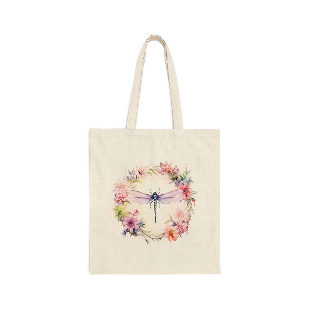 Dragonfly Canvas Tote Bag - Dragonfly Shopping Bag - Dragonflies Tote ...