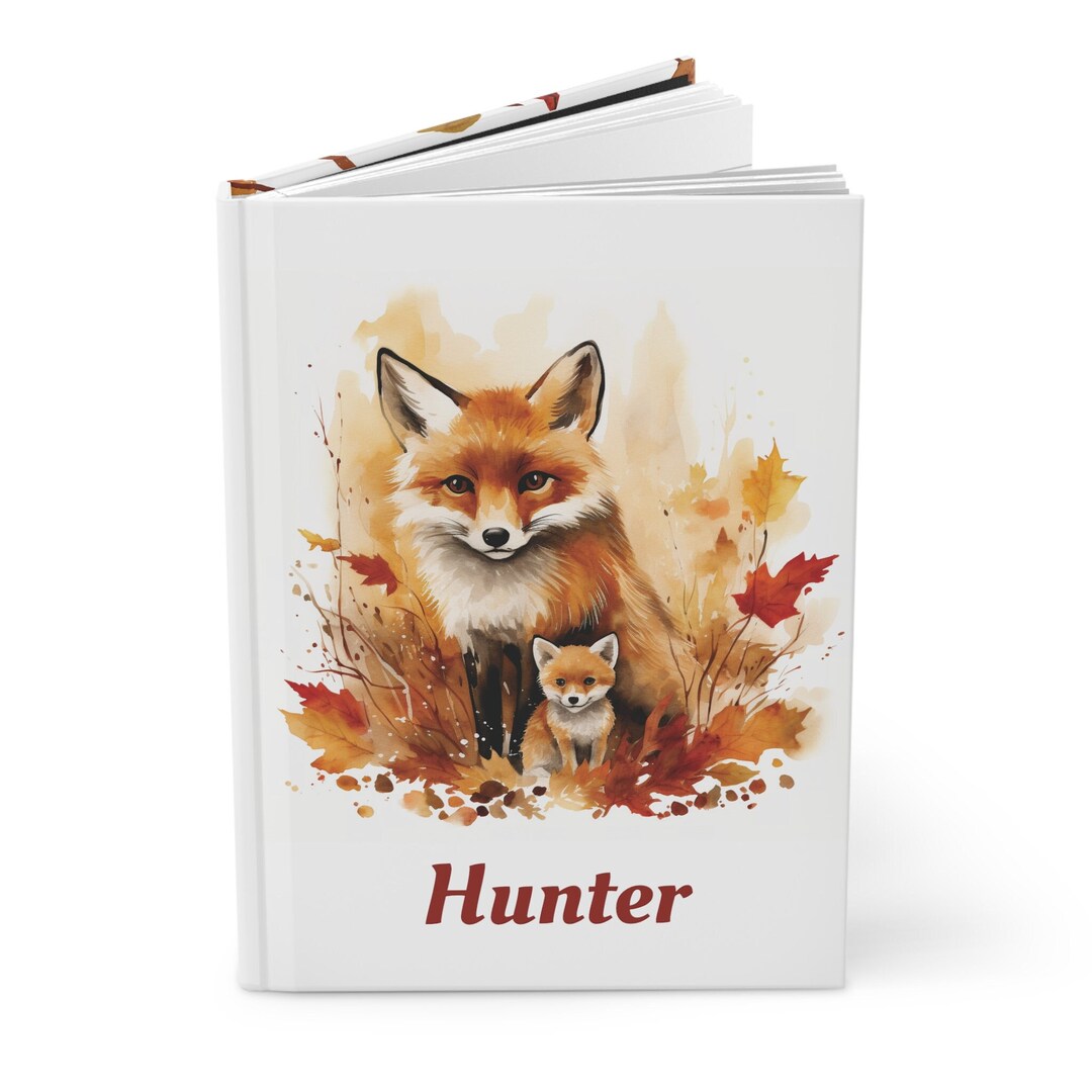 Red Fox Personalized Hardcover Journal Fox Gift Nature Diary Blank ...