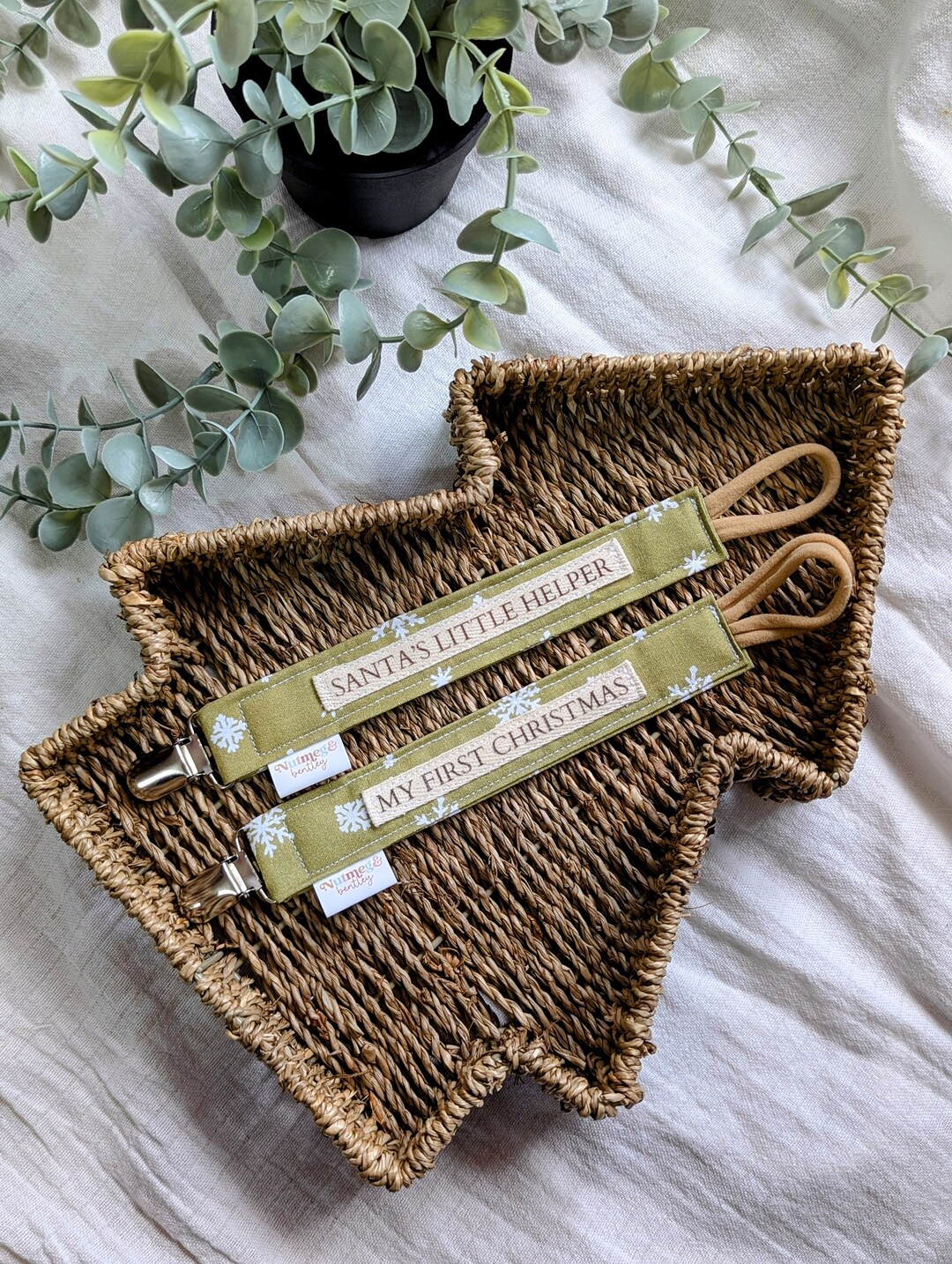 Personalised Dummy Clip Babys First Christmas Baby Stocking Filler ...