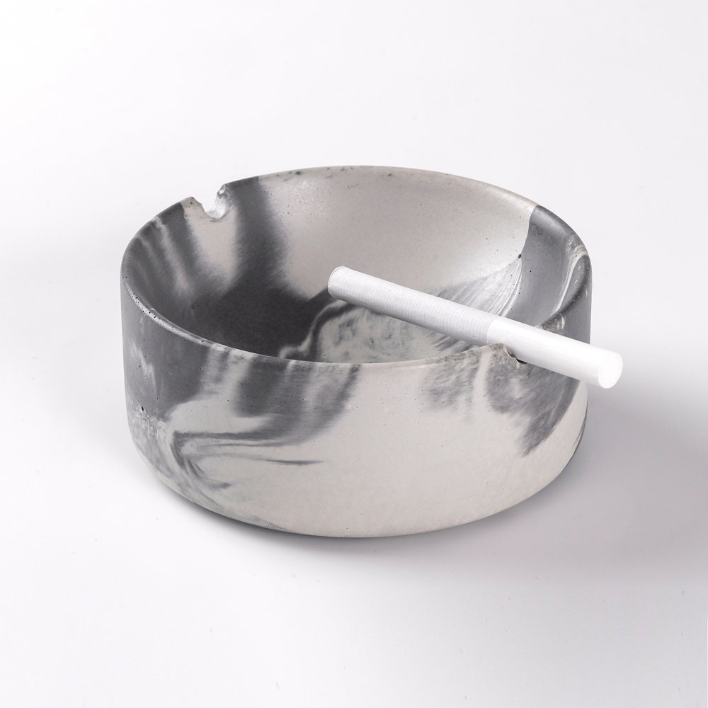 Concrete Round Bowl Ashtray Cement Ashtray unique Outdoor Ashtray for ...