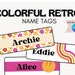 Retro Name Tags, Classroom Decor Elementary, Classroom Labels, Name Tag ...