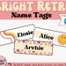 Retro Name Tags, Classroom Decor Elementary, Classroom Labels, Name Tag ...