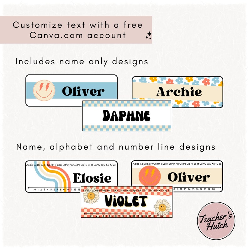 Retro Name Tags Classroom Decor Elementary Classroom Labels - Etsy ...