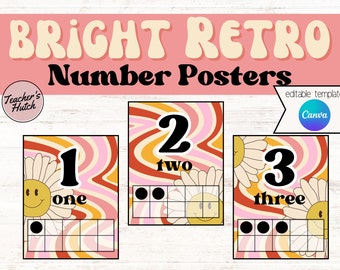 Groovy Number Posters - Etsy