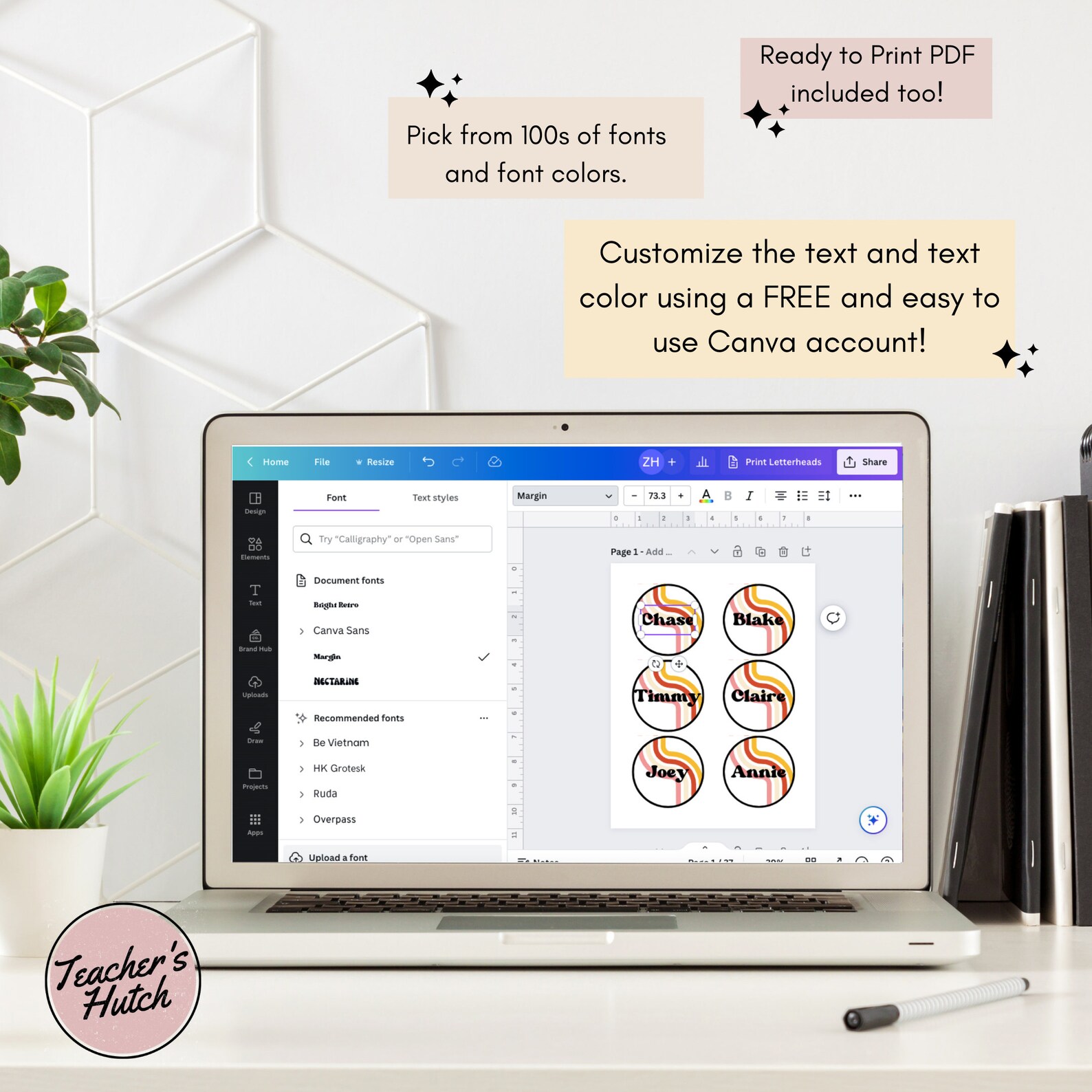 Classroom Labels, Retro Classroom Labels, Retro Classroom Decor, Groovy ...