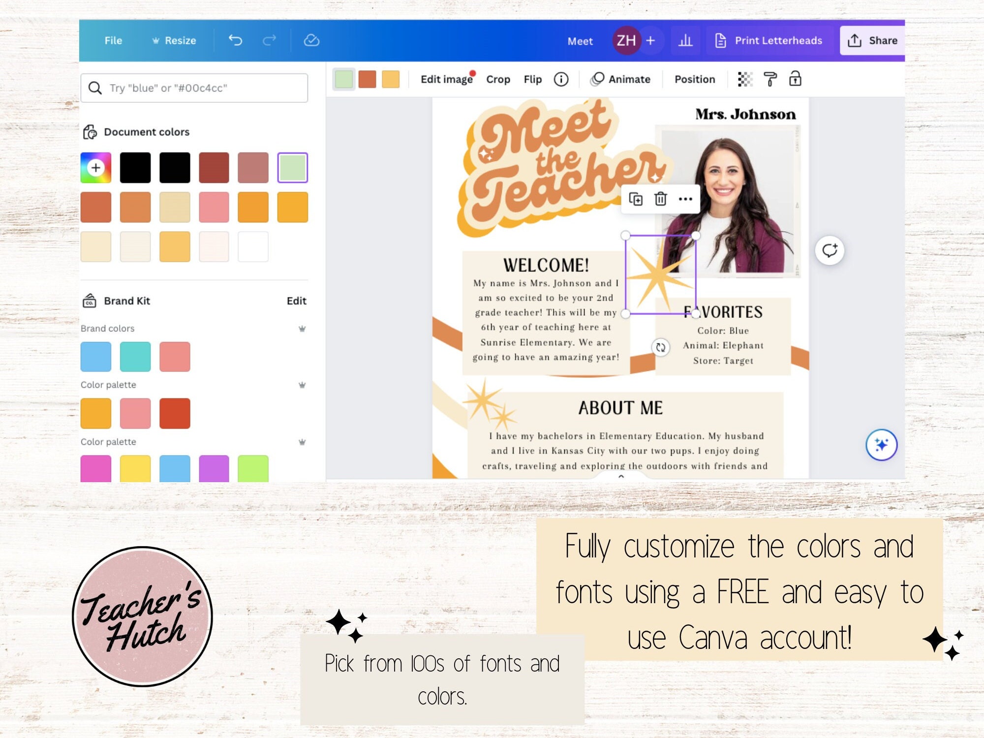 Retro Meet the Teacher Template, Back to School, Meet the Teacher ...