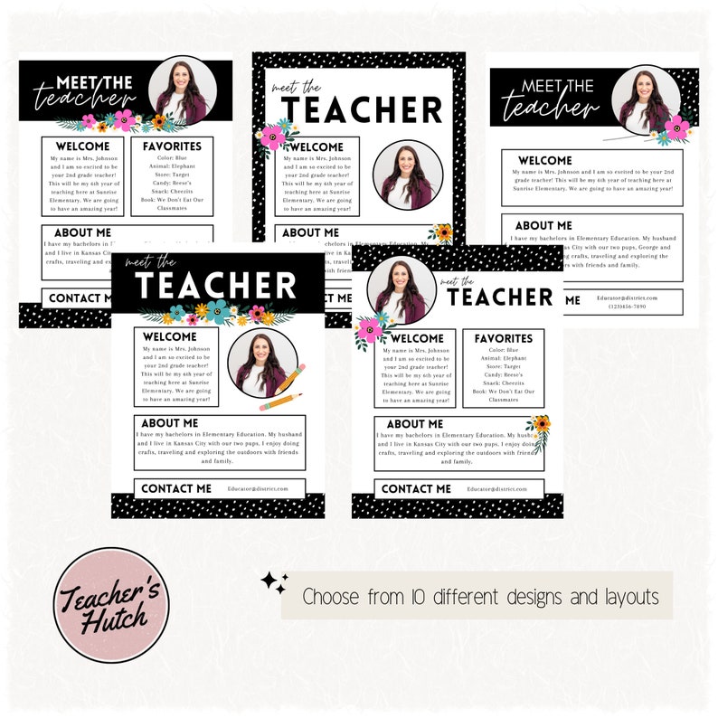 Floral Meet the Teacher Meet the Teacher Flyer Back to - Etsy