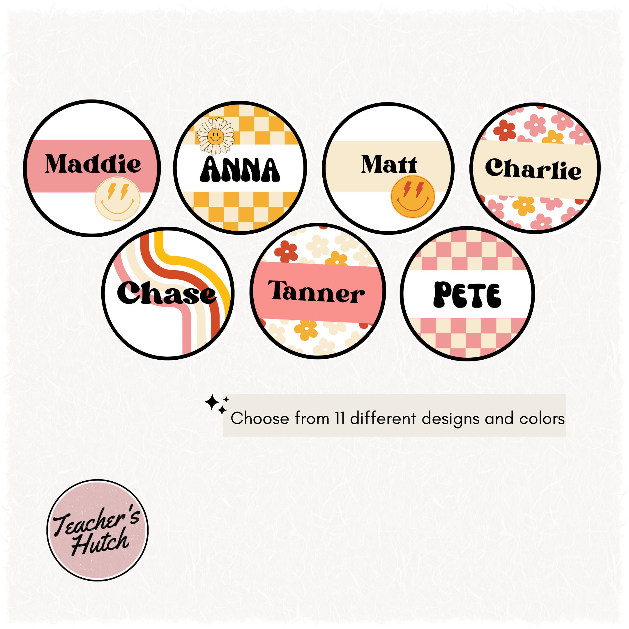 Classroom Labels, Retro Classroom Labels, Retro Classroom Decor, Groovy ...