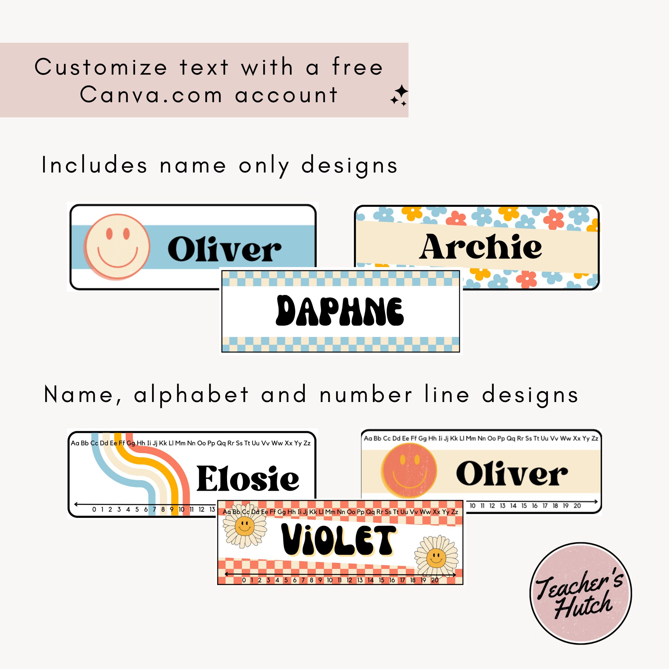 Retro Name Tags, Classroom Decor Elementary, Classroom Labels, Name Tag ...