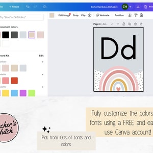 Boho Rainbow Alphabet Posters, Modern Boho Rainbow, Classroom Decor ...