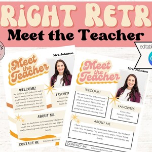 Retro Meet the Teacher Template, Back to School, Meet the Teacher ...