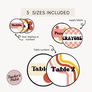 Classroom Labels, Retro Classroom Labels, Retro Classroom Decor, Groovy ...