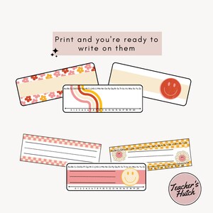Retro Name Tags, Classroom Decor Elementary, Classroom Labels, Name Tag ...