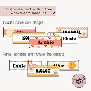 Retro Name Tags, Classroom Decor Elementary, Classroom Labels, Name Tag ...
