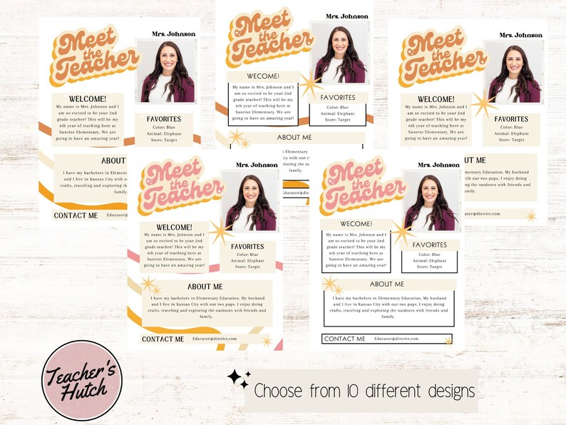 Retro Meet the Teacher Template, Back to School, Meet the Teacher ...