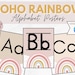 Boho Rainbow Alphabet Posters, Modern Boho Rainbow, Classroom Decor ...