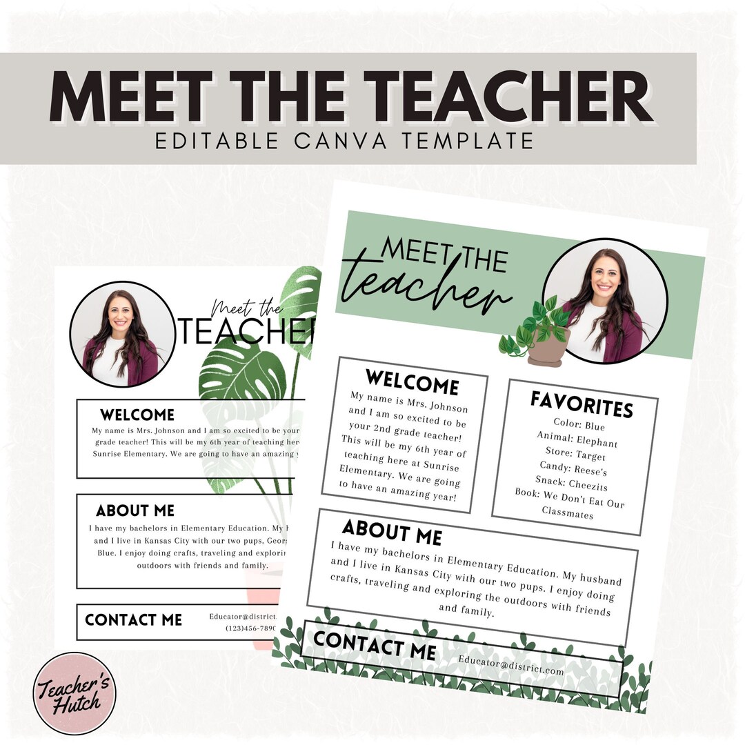Meet the Teacher, Back to School, Plant Meet the Teacher, Boho ...