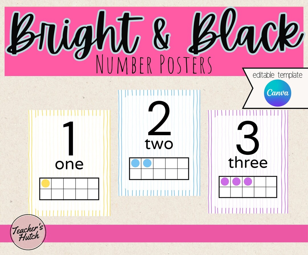 Bright Number Posters, Math Posters, Number Posters, Classroom Math ...