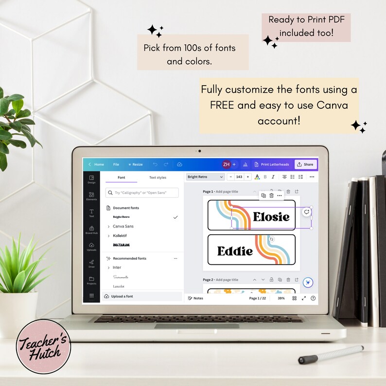 Retro Name Tags, Classroom Decor Elementary, Classroom Labels, Name Tag ...