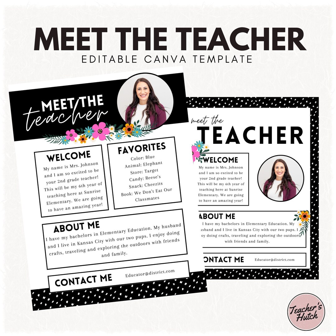 Floral Meet the Teacher, Meet the Teacher Flyer, Back to School Flyer ...