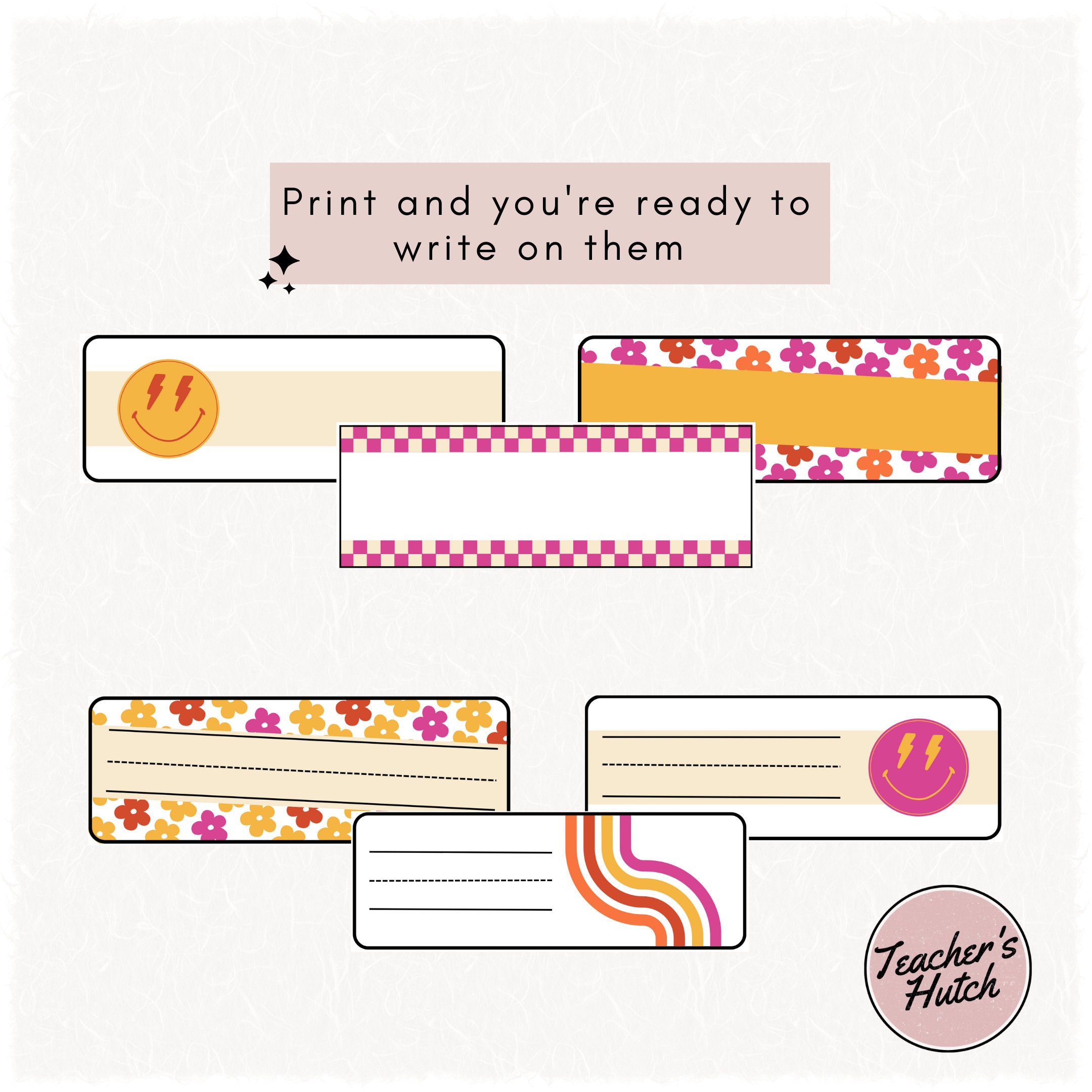 Retro Name Tags, Classroom Decor Elementary, Classroom Labels, Name Tag ...