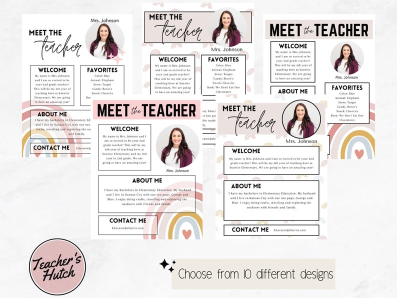 Boho Rainbow Meet the Teacher, Back to School, Meet the Teacher, Boho ...