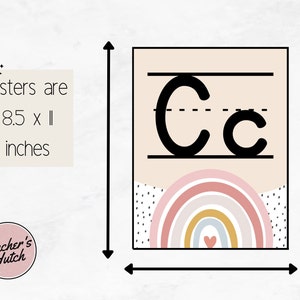 Boho Rainbow Alphabet Posters, Modern Boho Rainbow, Classroom Decor ...