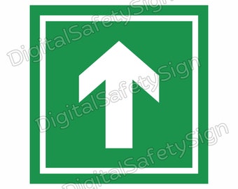 Fire Exit Stairs Arrow Signs Collection, Danger, Caution, Warning ...