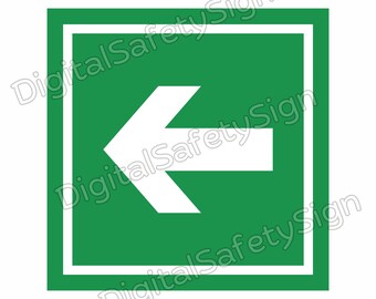Down Fire Exit Arrow Sign, Danger, Caution, Warning, Hazard, Health ...