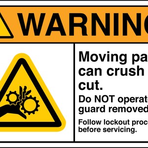 Moving Parts Sign, Danger, Caution, Warning, Hazard, Health & Safety ...