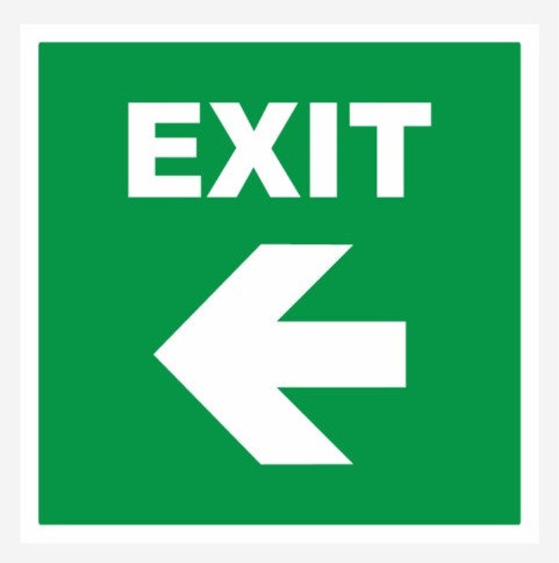 Fire Exit Arrow Signs Collection, Danger, Caution, Warning, Hazard ...