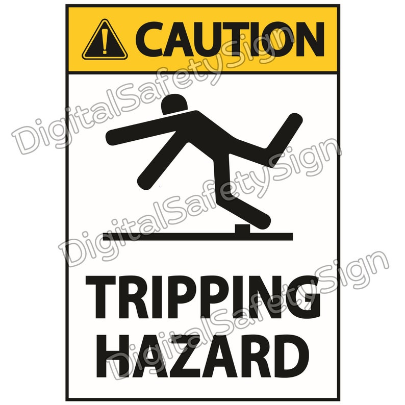 Tripping Hazard Safety Signs Collection, Tripping Hazard, Health ...