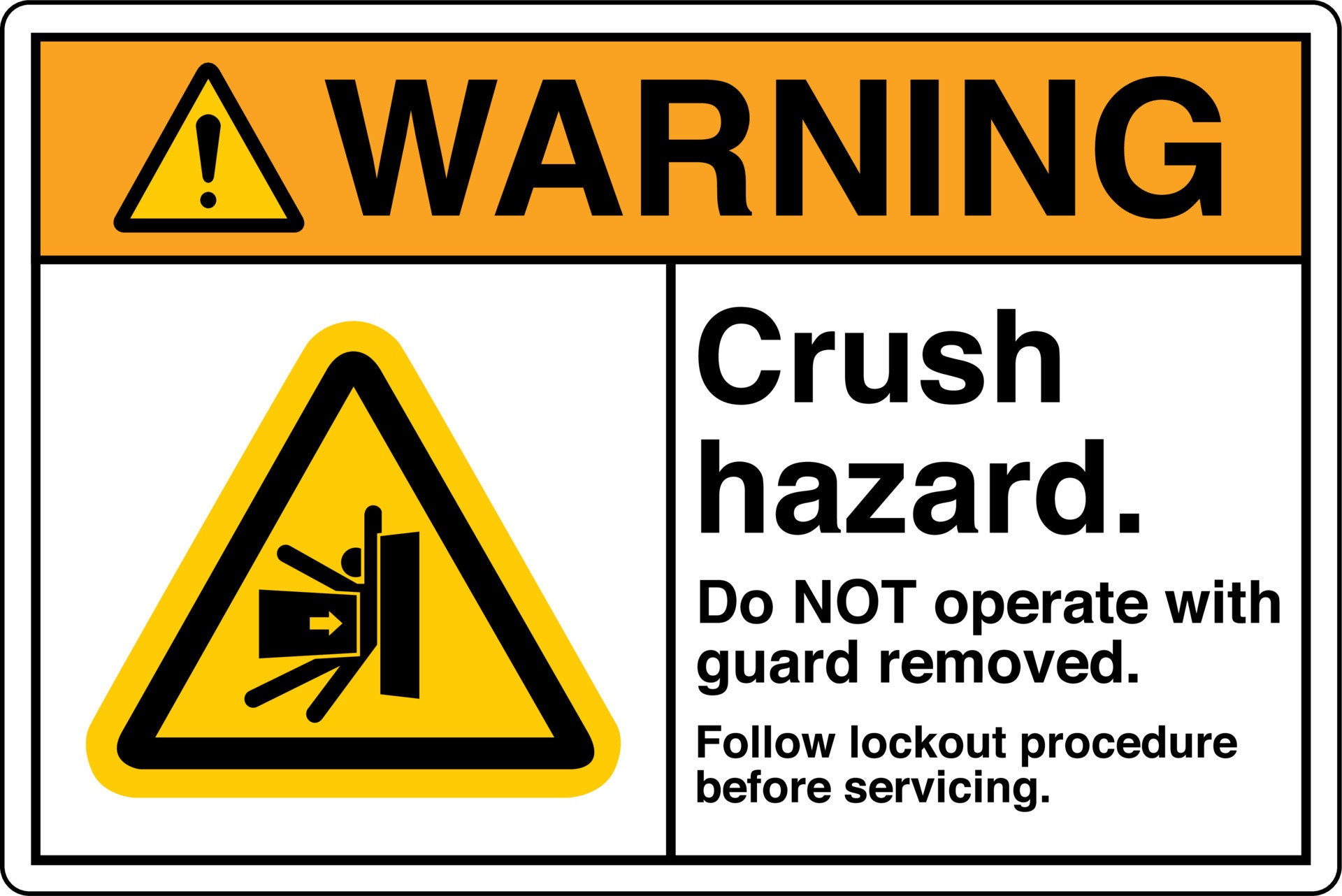Crush Hazard Sign, Danger, Caution, Warning, Hazard, Health & Safety ...
