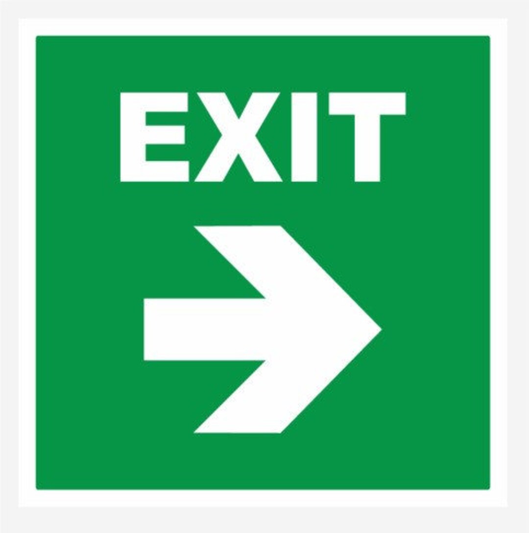 Fire Exit Arrow Signs Collection, Danger, Caution, Warning, Hazard ...