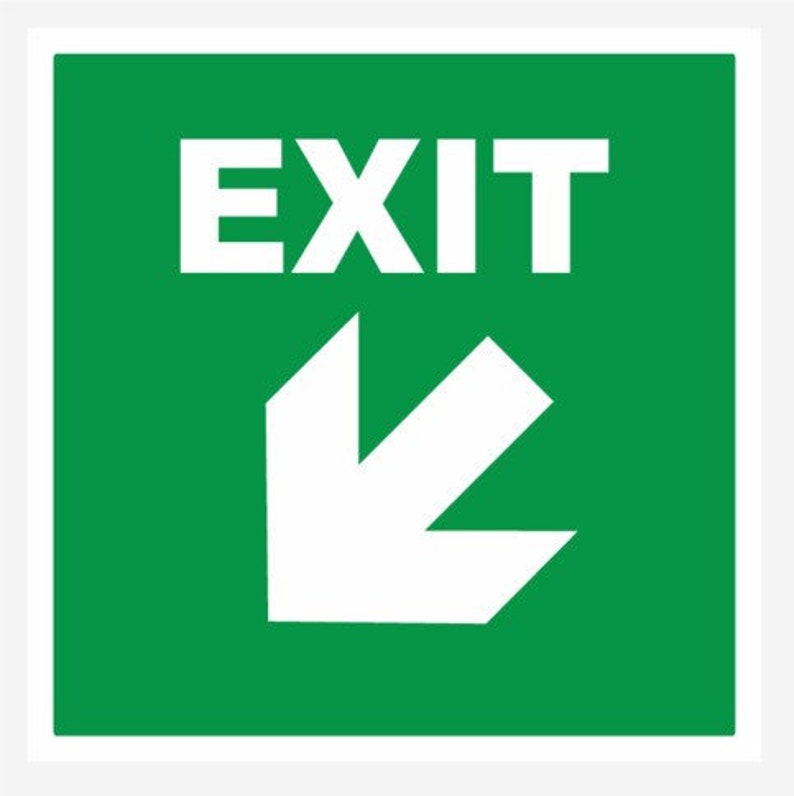 Fire Exit Arrow Signs Collection, Danger, Caution, Warning, Hazard ...
