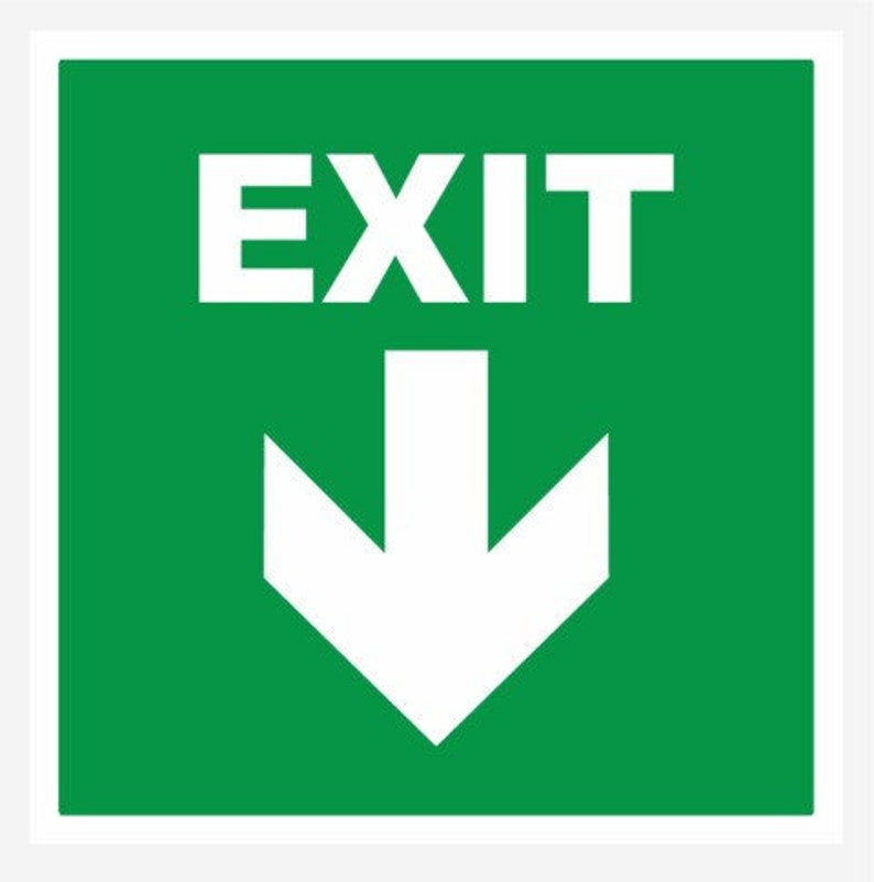 Fire Exit Arrow Signs Collection, Danger, Caution, Warning, Hazard ...