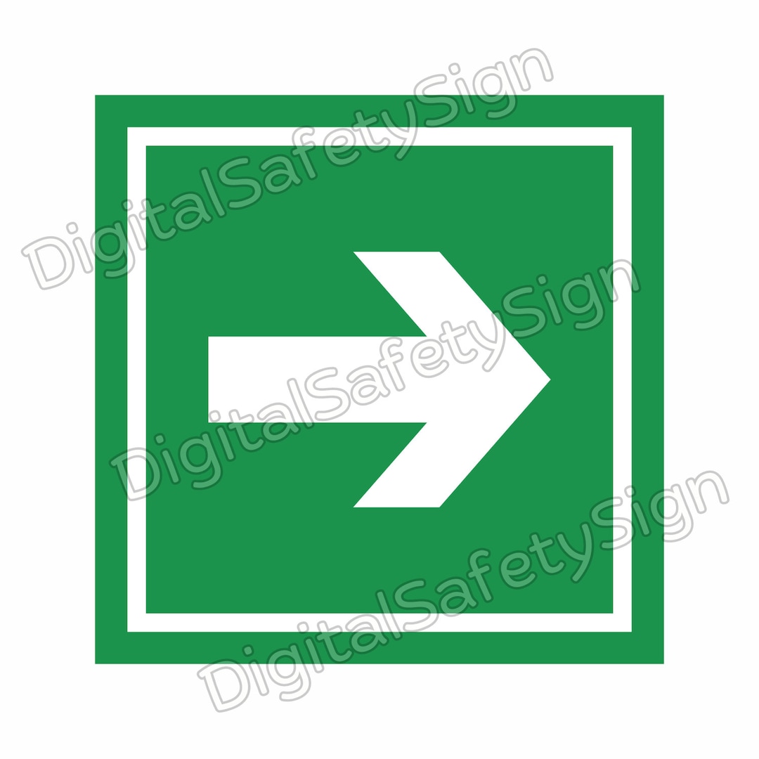 Right Fire Exit Arrow Sign, Danger, Caution, Warning, Hazard, Health ...
