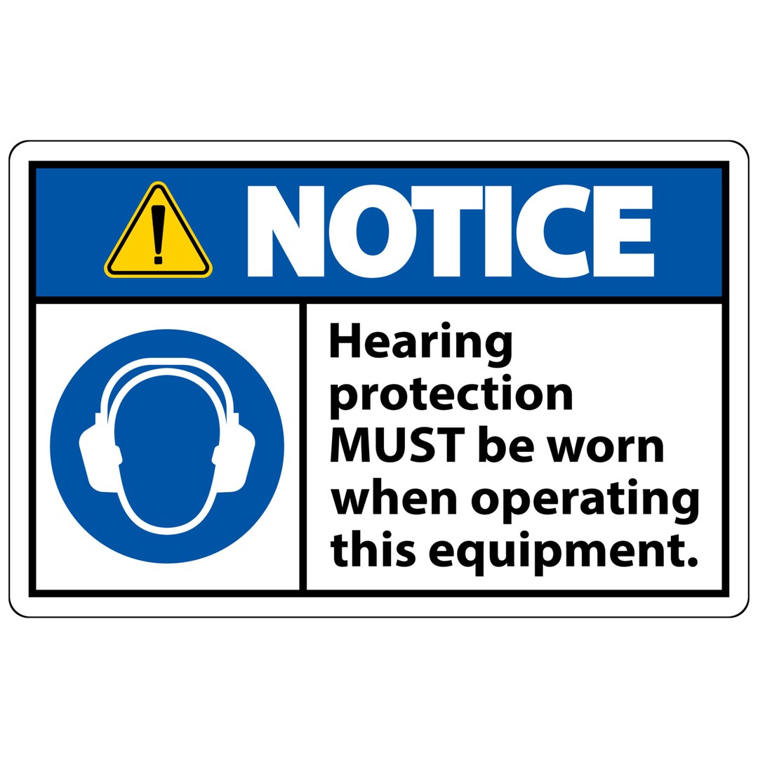 Hearing Protection Must Be Worn Sign, Danger, Caution, Warning, Hazard ...