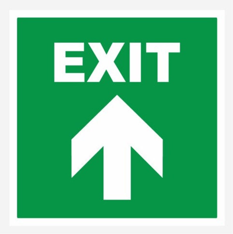 Fire Exit Arrow Signs Collection, Danger, Caution, Warning, Hazard ...