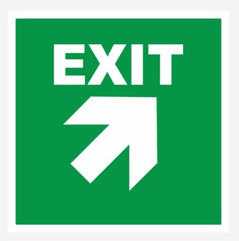 Fire Exit Arrow Signs Collection, Danger, Caution, Warning, Hazard ...