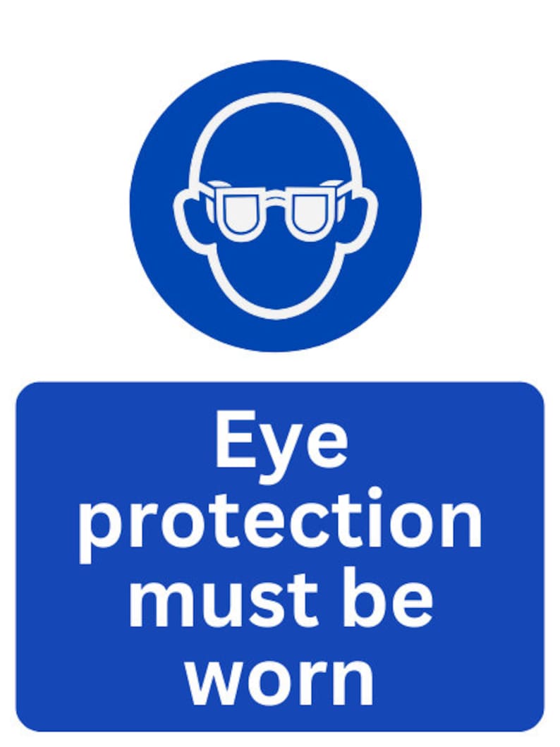 Safety Glasses Must Be Worn Sign, Danger, Caution, Warning, Hazard ...