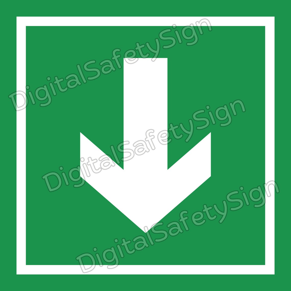 Down Fire Exit Arrow Sign, Danger, Caution, Warning, Hazard, Health ...