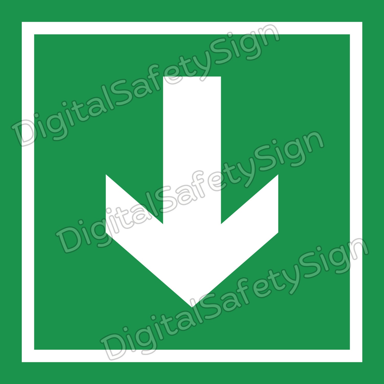 Down Fire Exit Arrow Sign, Danger, Caution, Warning, Hazard, Health ...