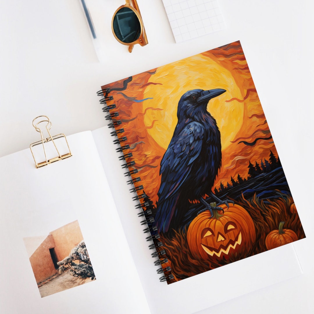 Raven Notebook, Raven Journal, Raven Journal Gift, Halloween Journal ...