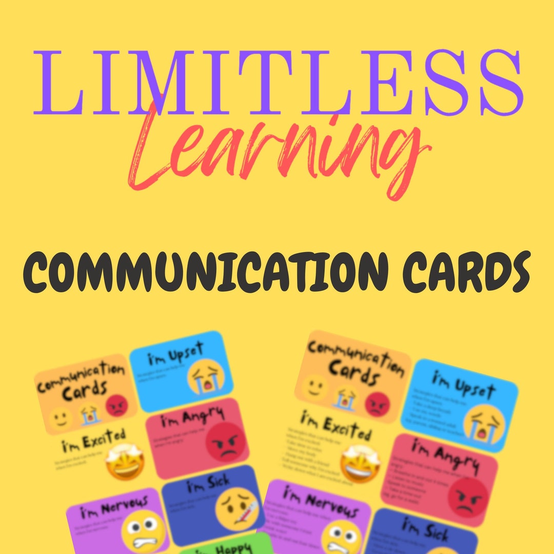 Communication Cards for Children Who Have Trouble Expressing Emotions ...