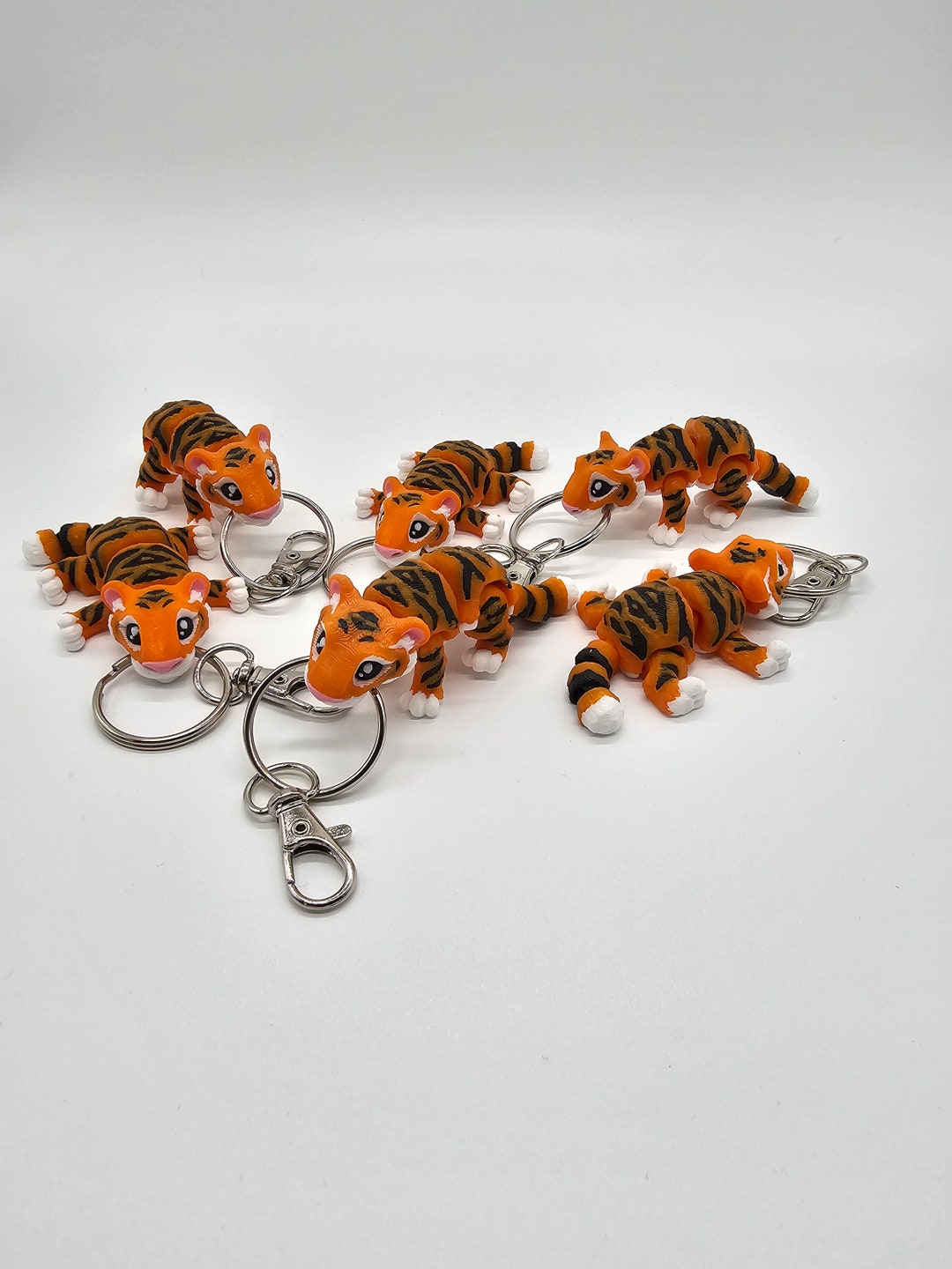 Baby Tiger Keychain 3D Printed Tiger Lover Tiger Week Animal Lover Cat ...